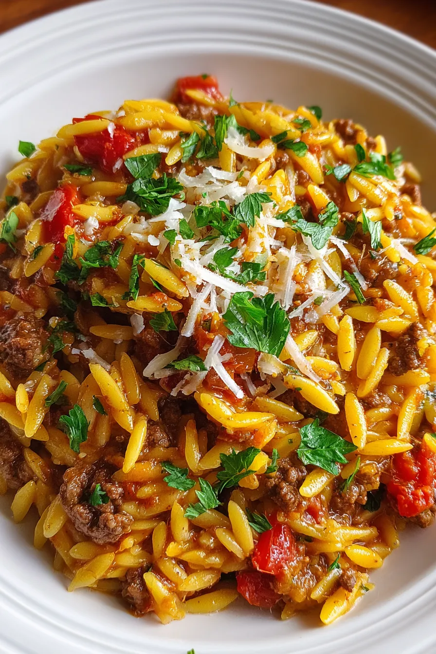 Savory Ground Beef Orzo – Recipes As Seen