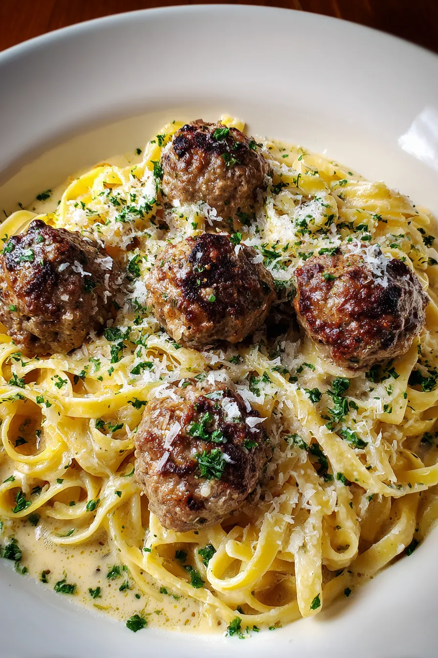 Parmesan Linguine & Garlic Butter Meatballs – Recipes As Seen