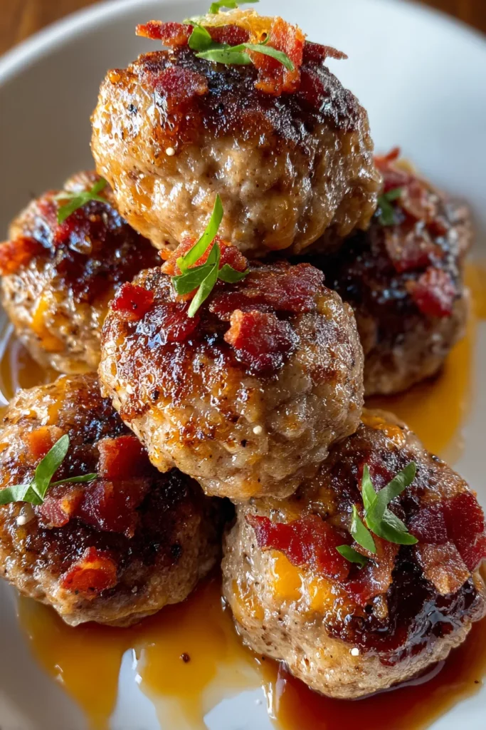 Bourbon Bacon Cheeseburger Meatballs – Recipes As Seen