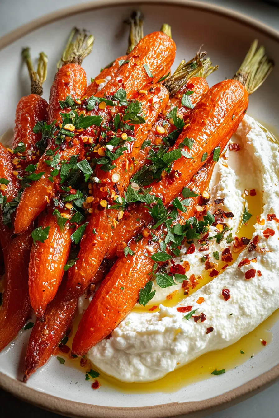 Roasted Carrots with Whipped Ricotta & Hot Honey – Recipes As Seen